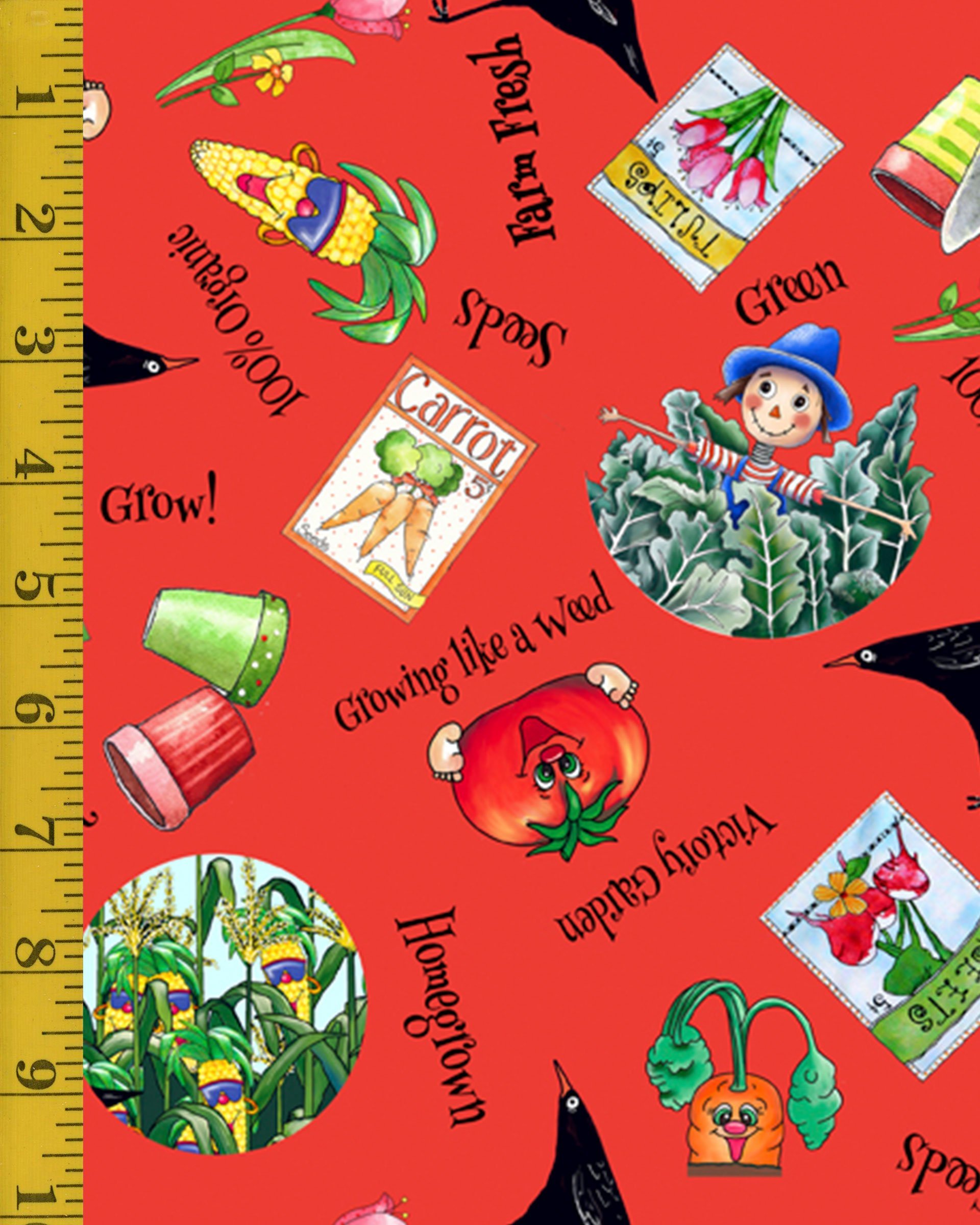 QT Fabrics Vegetable Medley: Veggie Toss – Red #23-6131 | Quilt Fabric ...