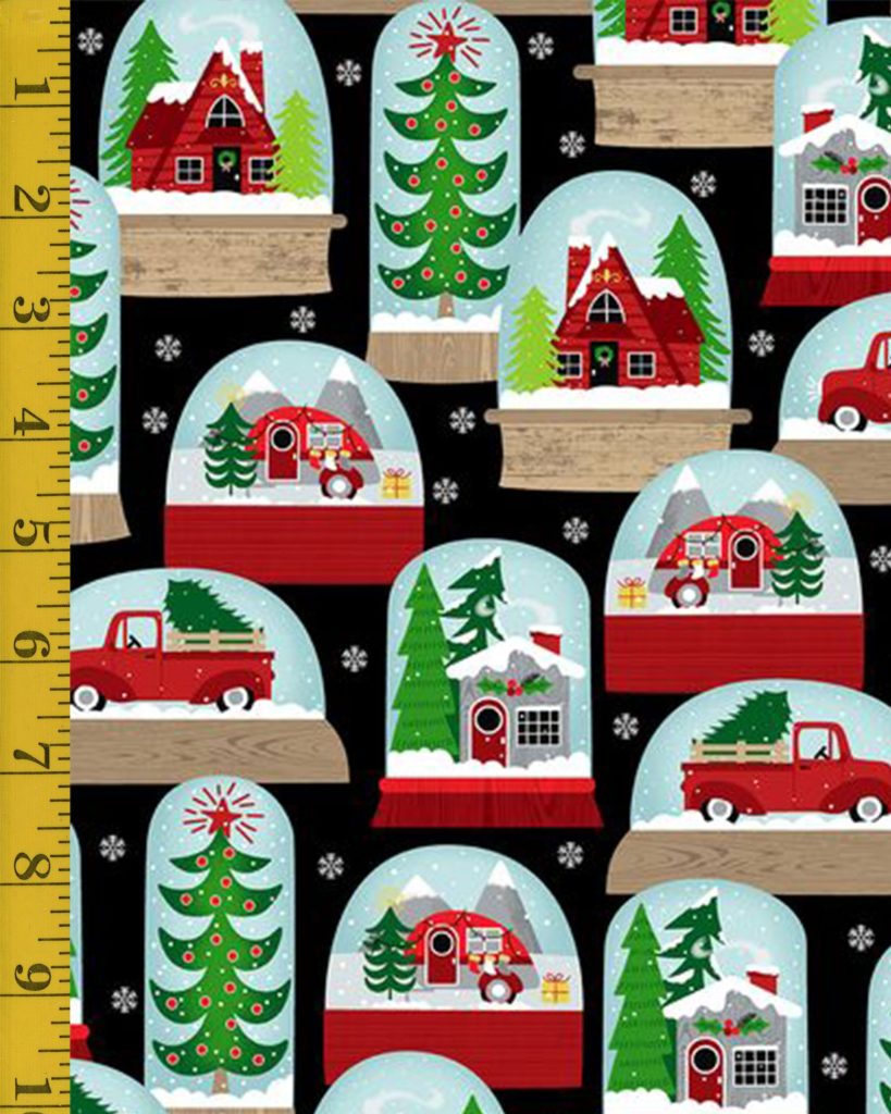 Benartex Keeping Cozy: Snow Globes – Black #23-4426 | Quilt Fabric ...