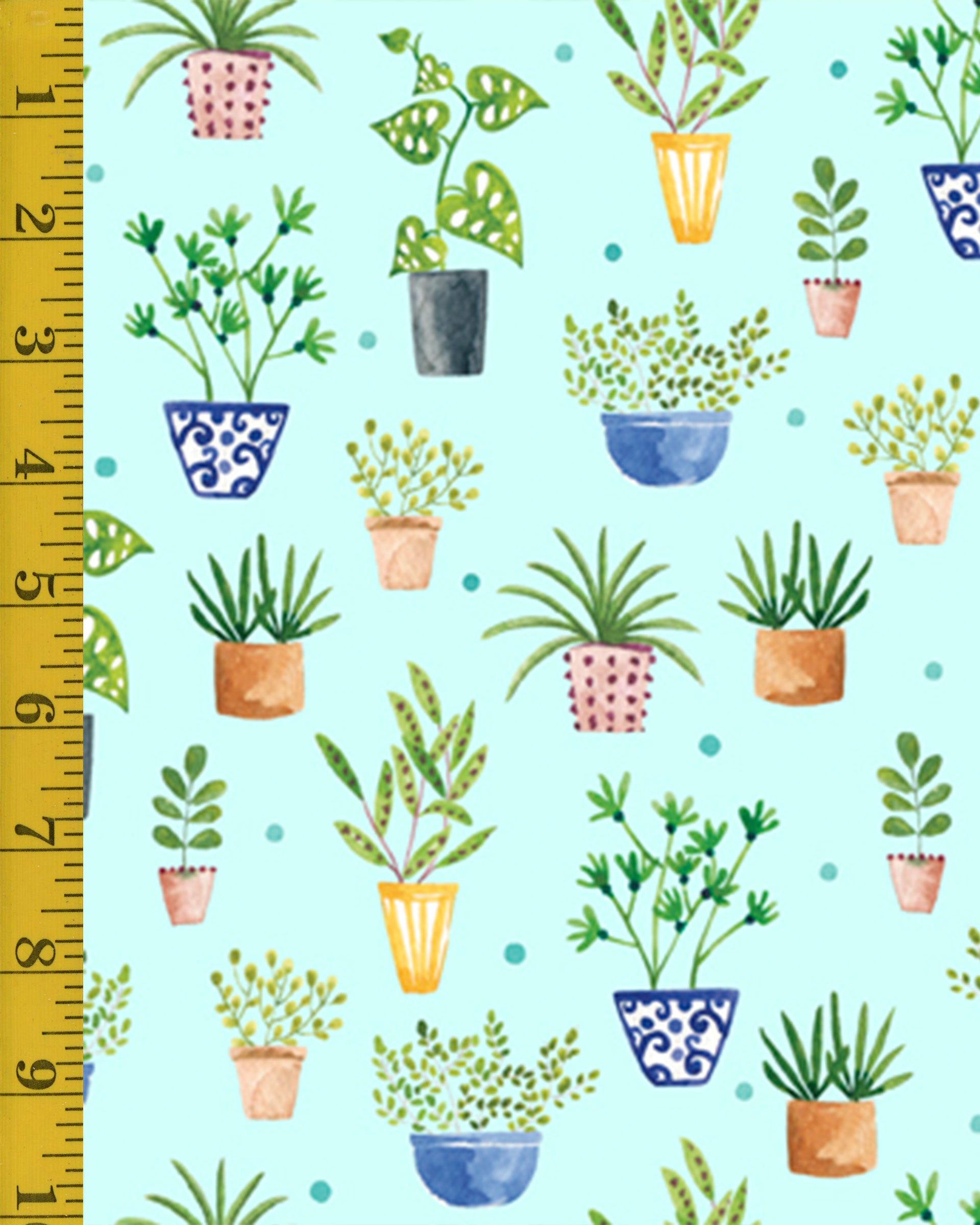 QT Fabrics Frogs and Fronds: Plants – Blue #23-6208 | Quilt Fabric ...