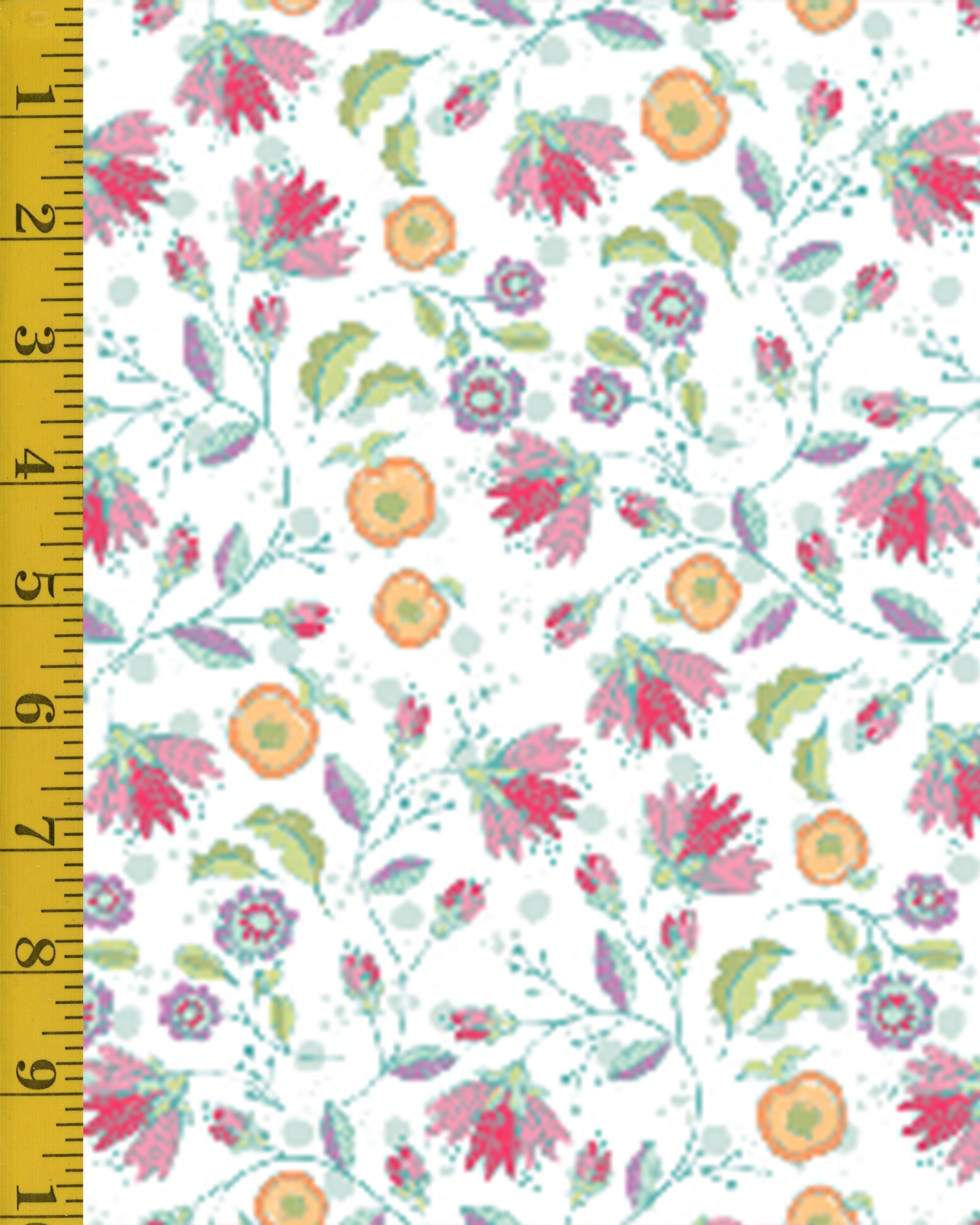 QT Fabrics Apricot Grove: Packed Floral – White #23-6217 | Quilt Fabric ...