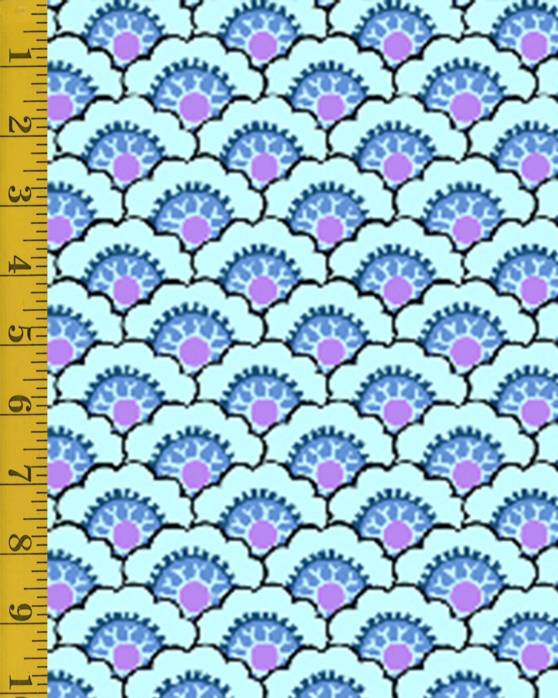 QT Fabrics Madelyn: Scallop – Aqua #23-6228 | Quilt Fabric Closeouts