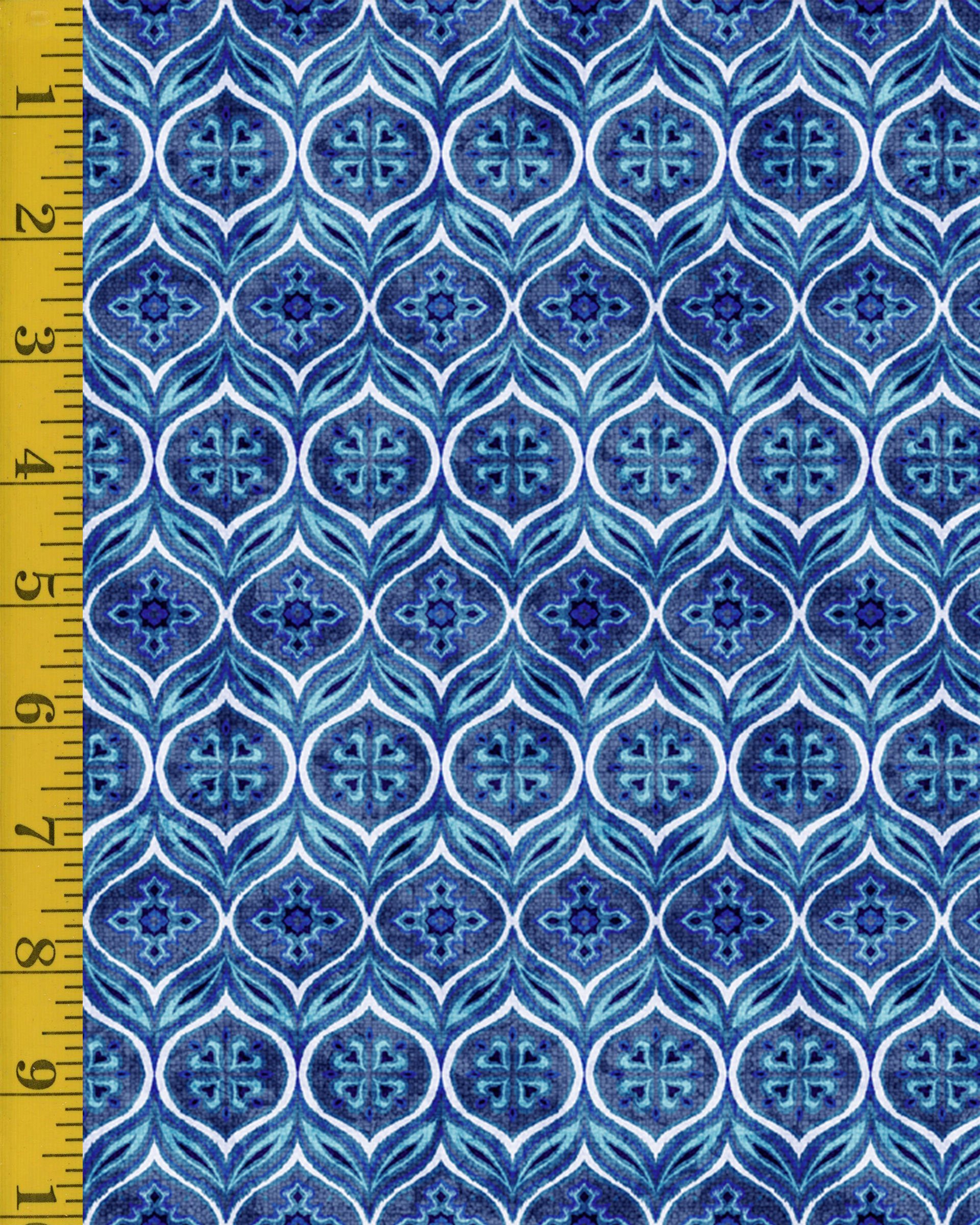 QT Fabrics Prairie Dreams: Set Geo – Blue #23-6252 | Quilt Fabric Closeouts