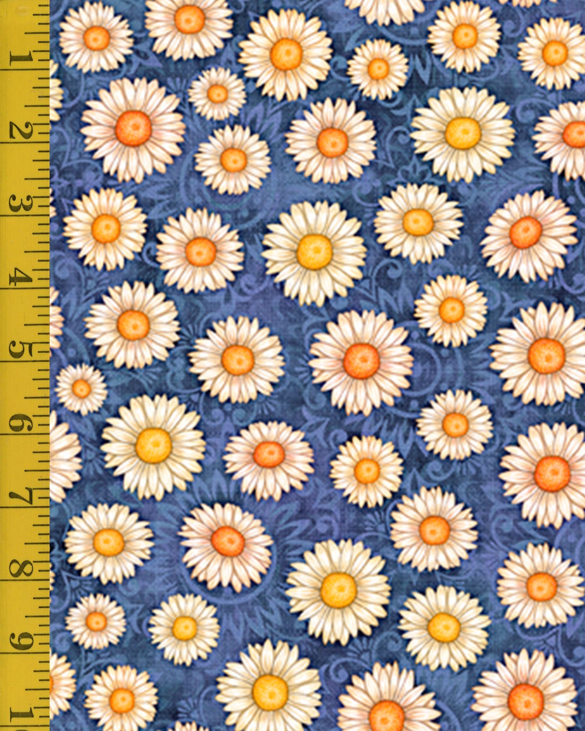 QT Fabrics Sweet As Honey: Daisy Toss – #24-6328 | Quilt Fabric Closeouts