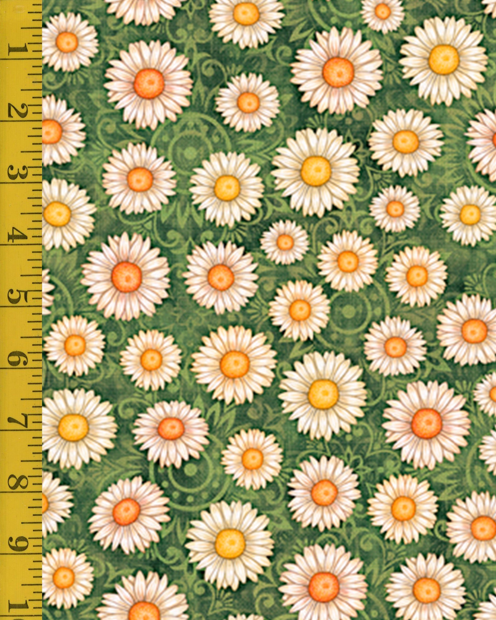 QT Fabrics Sweet As Honey: Daisy Toss – #24-6329 | Quilt Fabric Closeouts
