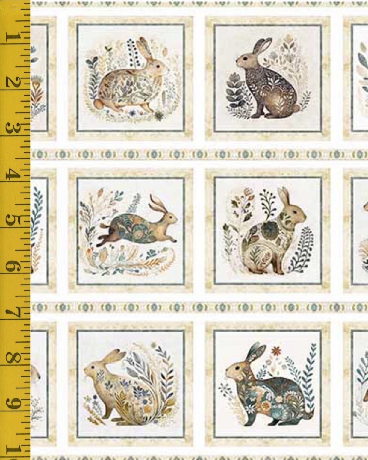 Qt Fabrics Cotton Tails: Rabbit Picture Patches – Cream #25-6518 ...
