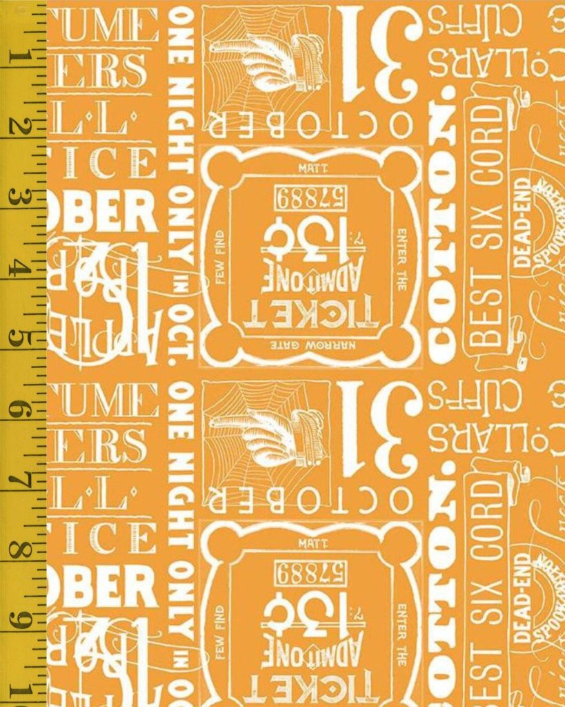 Riley Blake Designs Costume Maker’s Act II – Ticket Text – Orange – 25 ...