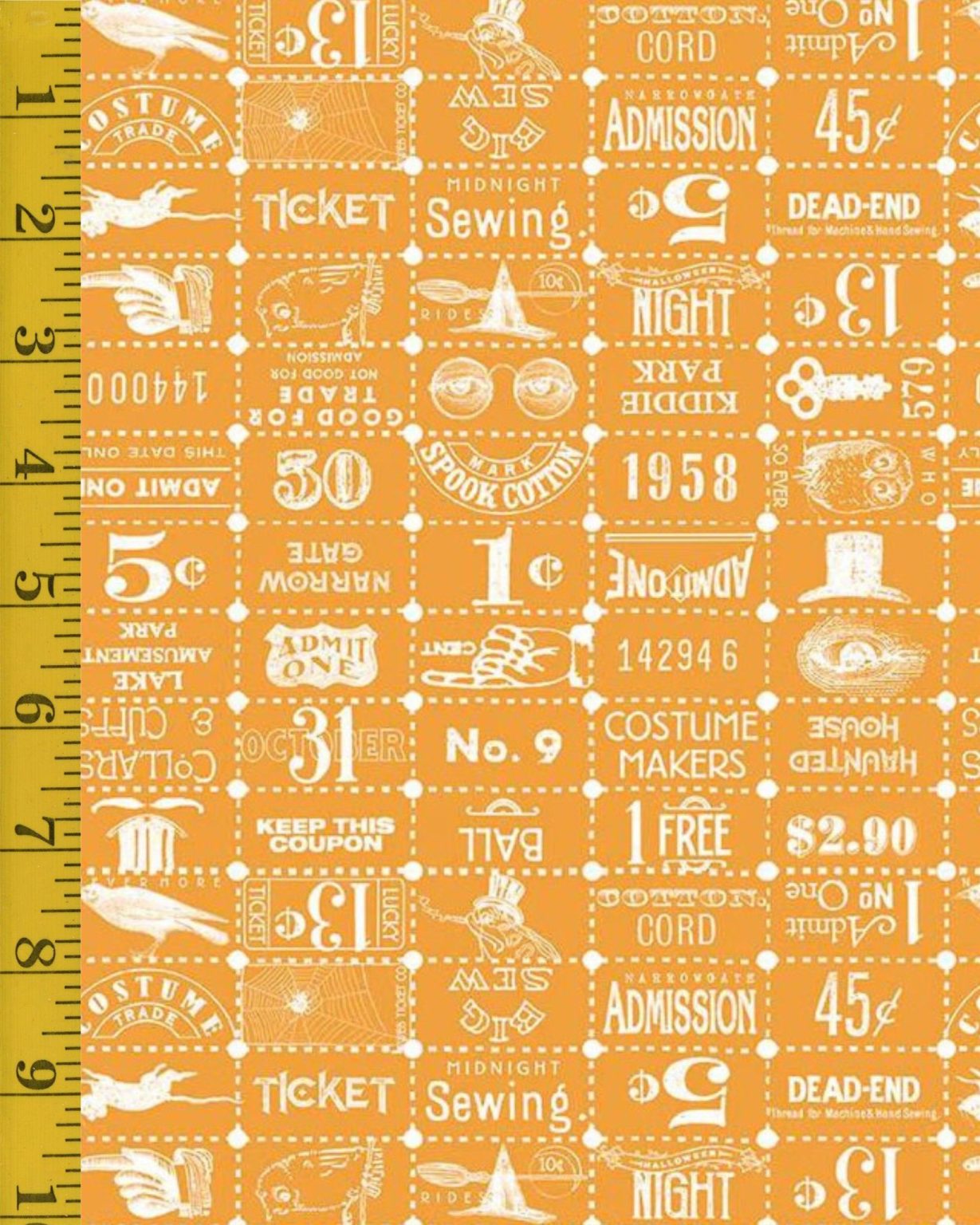 Riley Blake Designs Costume Maker’s Act II – Ticket Grid – Orange – 25 ...